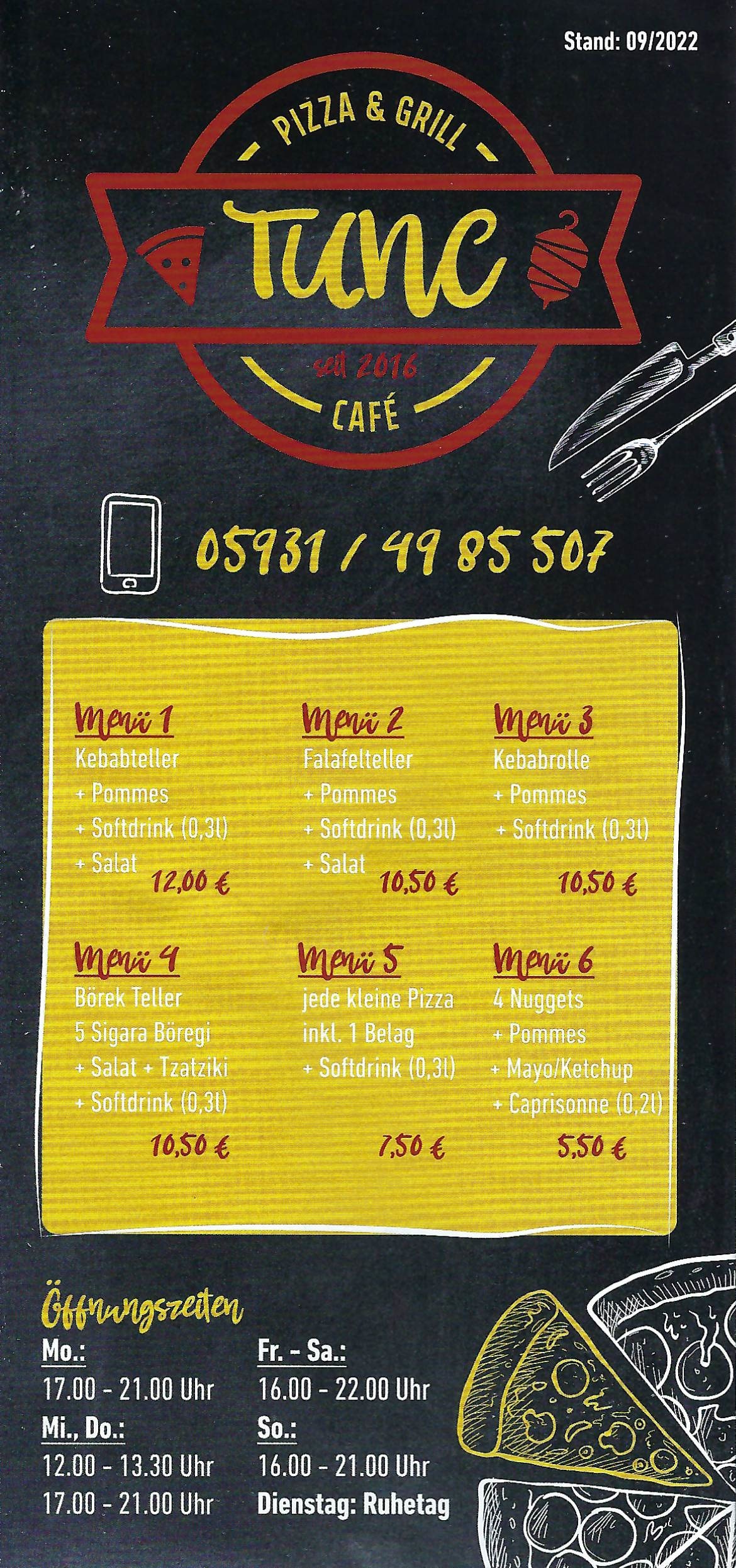 Speisewelt – Tunc in Meppen – Aktuelle Speisekarte